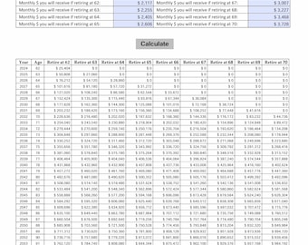Social Security Break Even Calculator - Digital Download - Excel ...