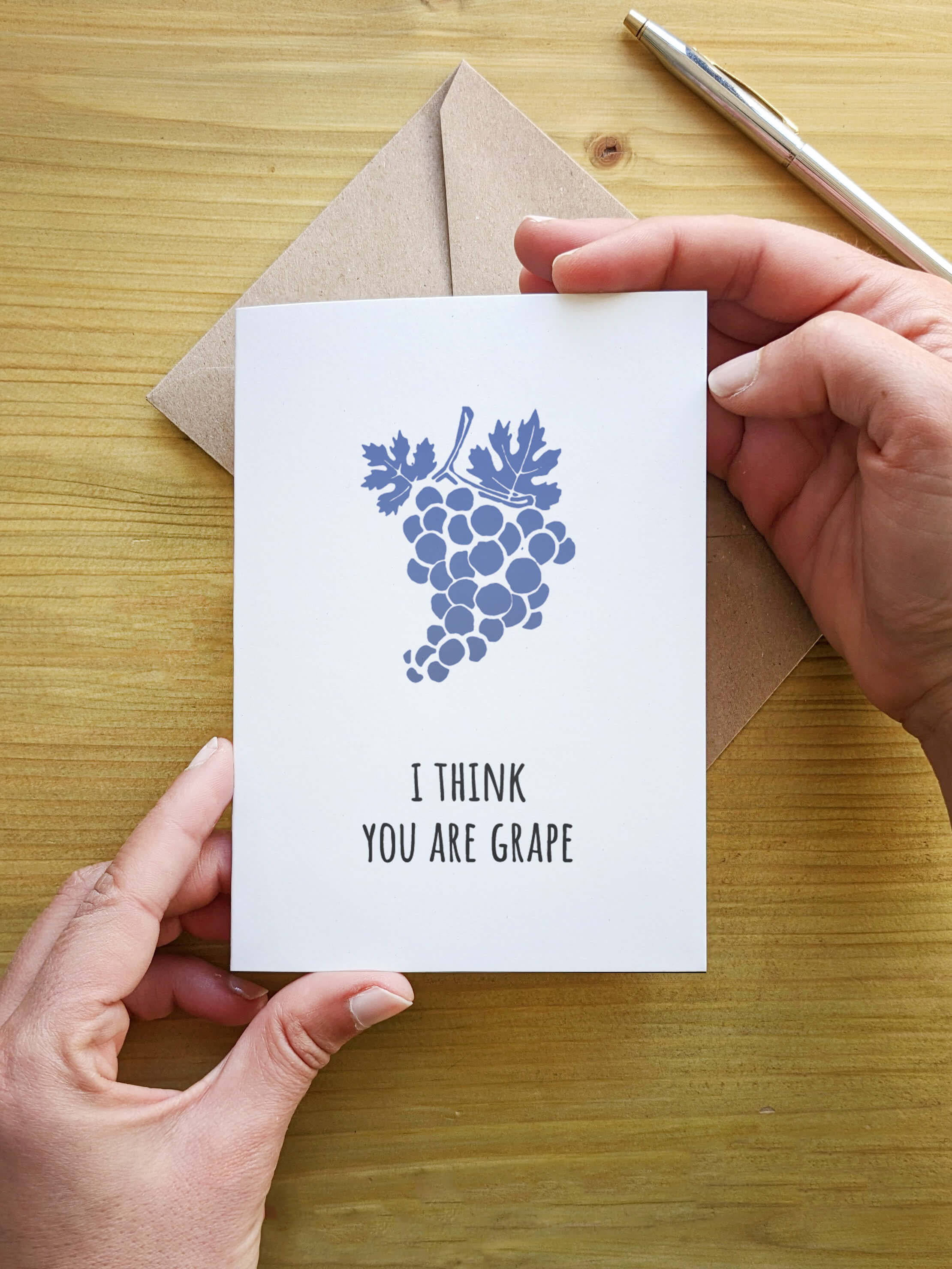 You Are GRAPE — A6 Card, Blank Inside, Kraft Envelope — Fun Pun to Tell ...