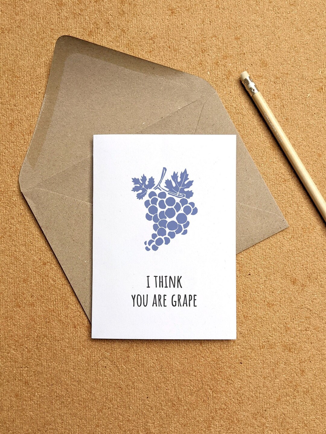 You Are GRAPE — A6 Card, Blank Inside, Kraft Envelope — Fun Pun to Tell ...