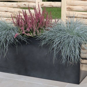 100cm Zinc Platinum Black Trough Planter - Etsy