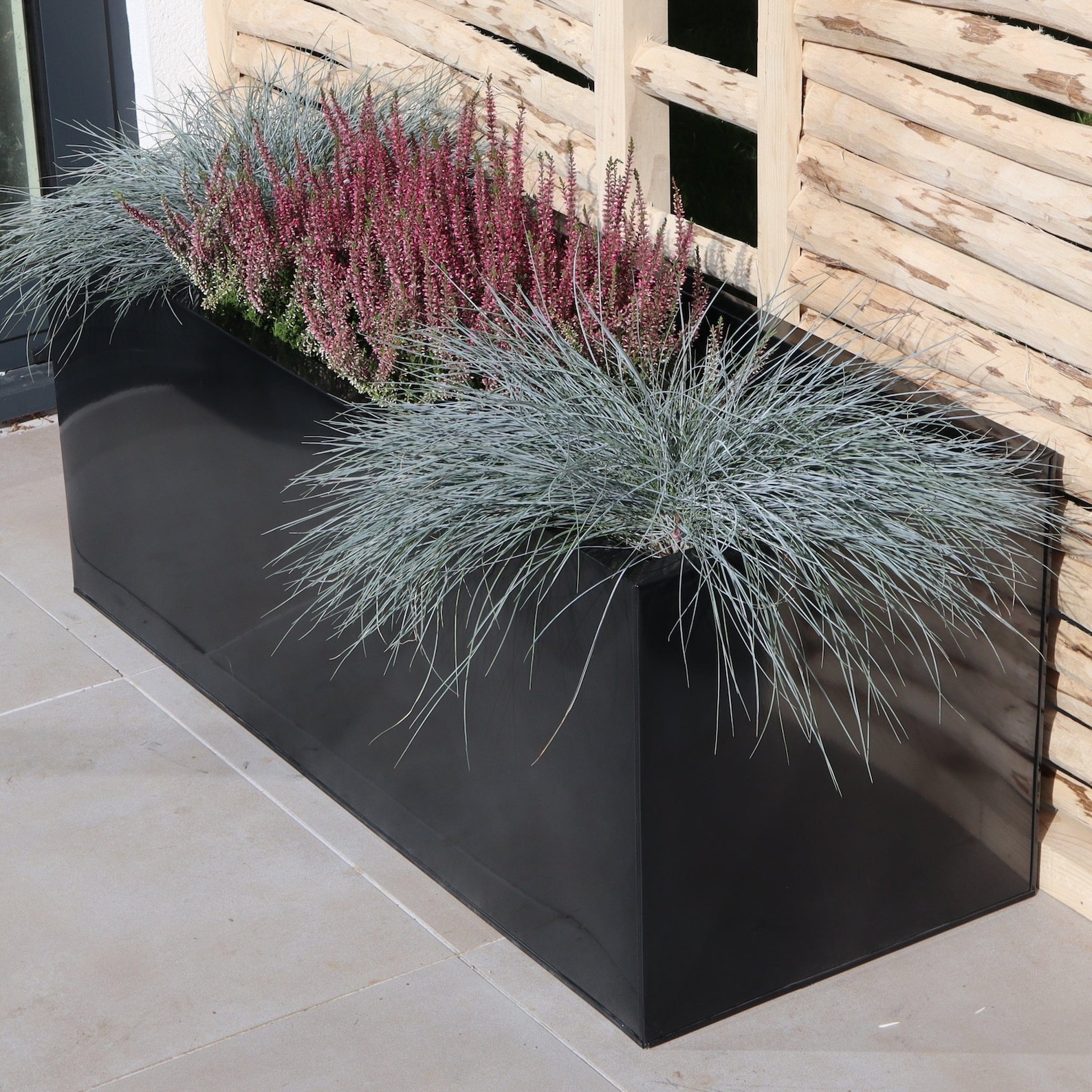 100cm Zinc Platinum Black Trough Planter - Etsy