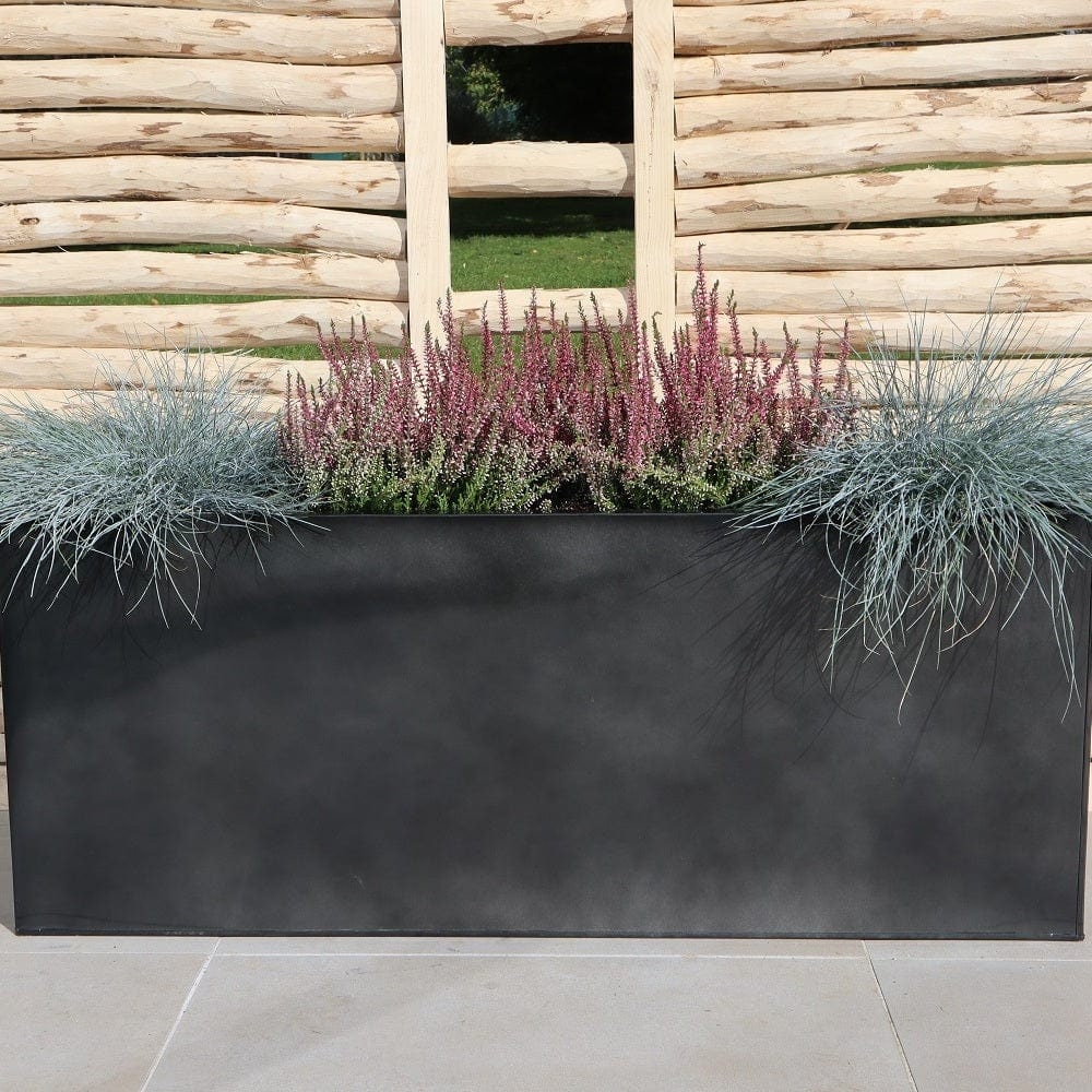 100cm Zinc Platinum Black Trough Planter - Etsy