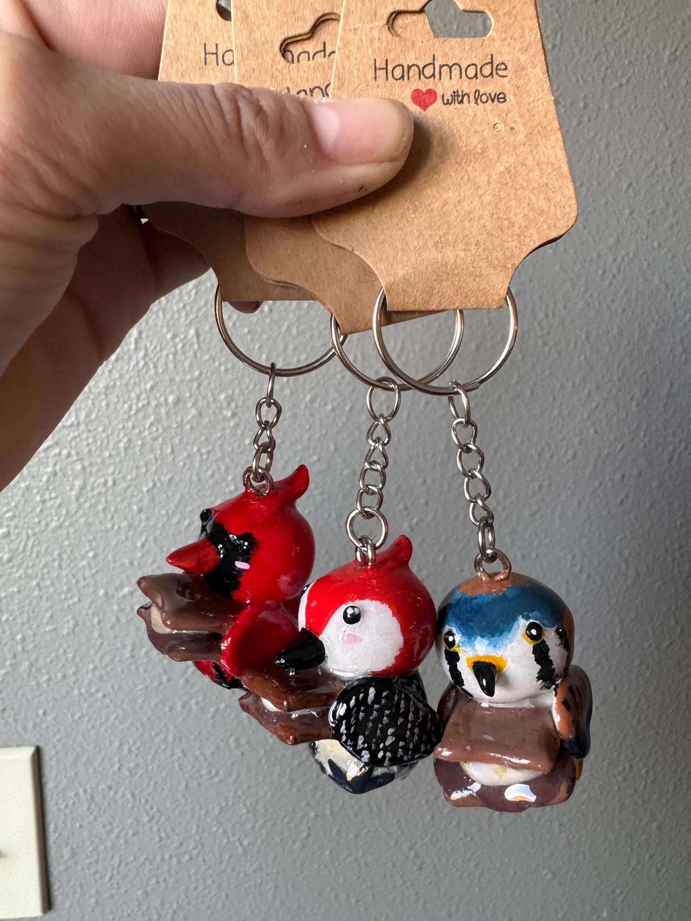 Red Headed Woodpecker With a Smore Keychain - Etsy