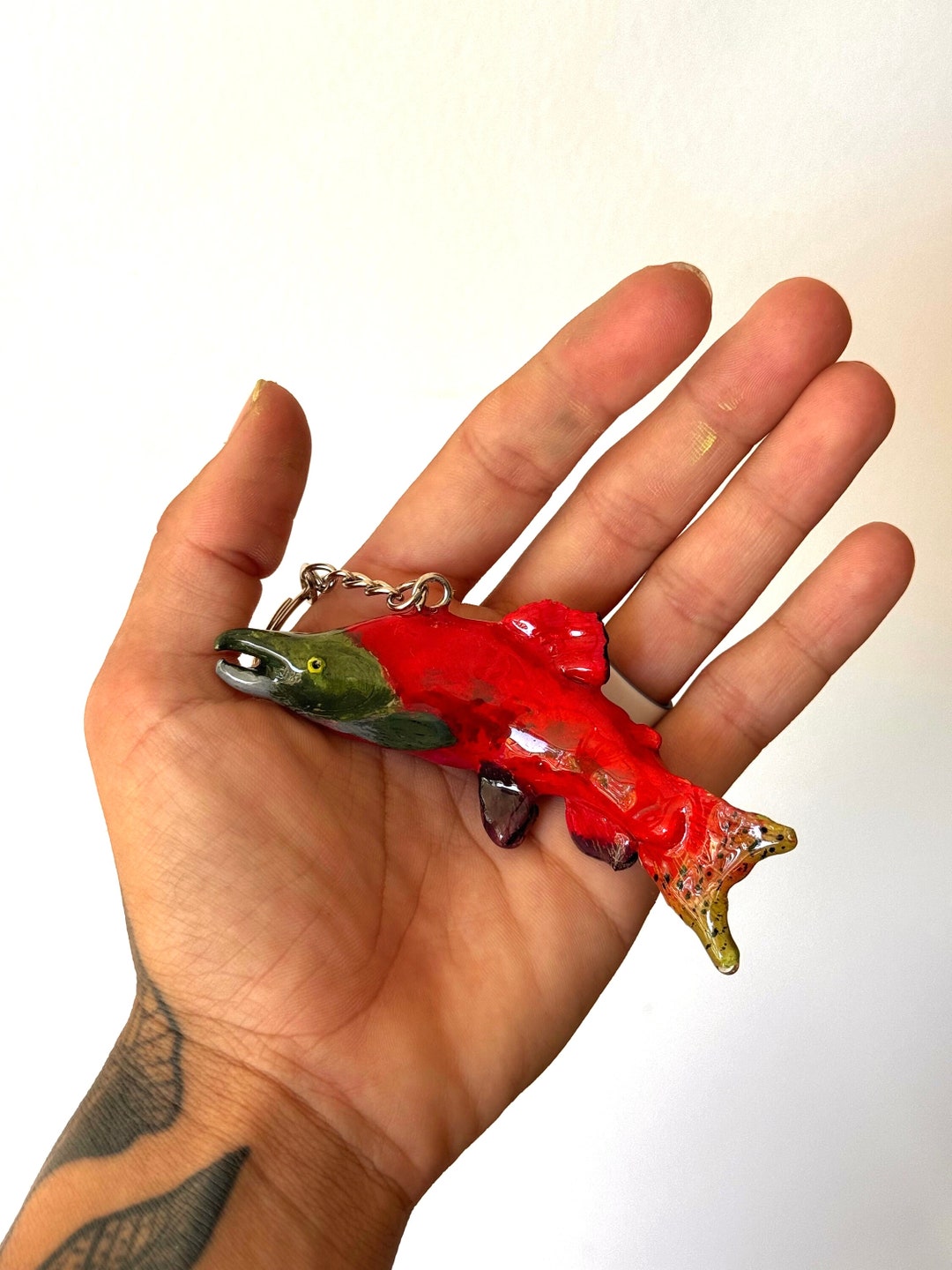 Sockeye Salmon Keychain - Etsy