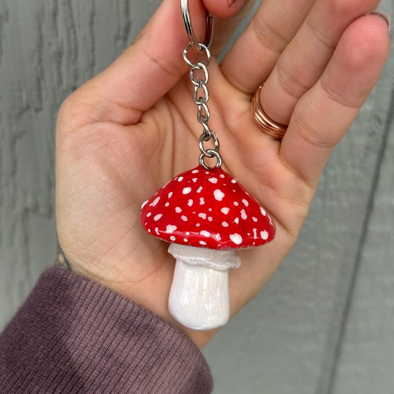 Mushroom Keychain - Etsy