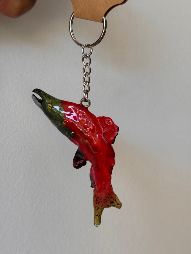 Sockeye Salmon Keychain - Etsy