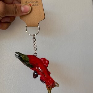 Sockeye Salmon Keychain - Etsy