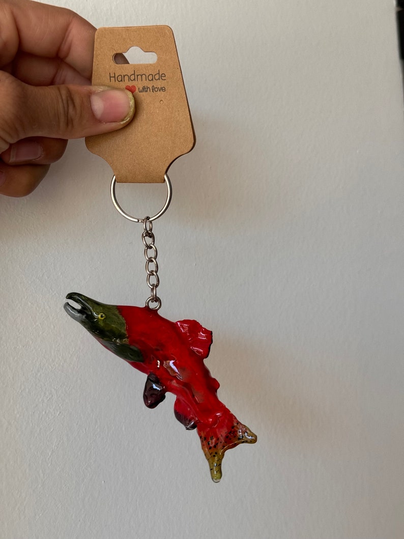Sockeye Salmon Keychain - Etsy