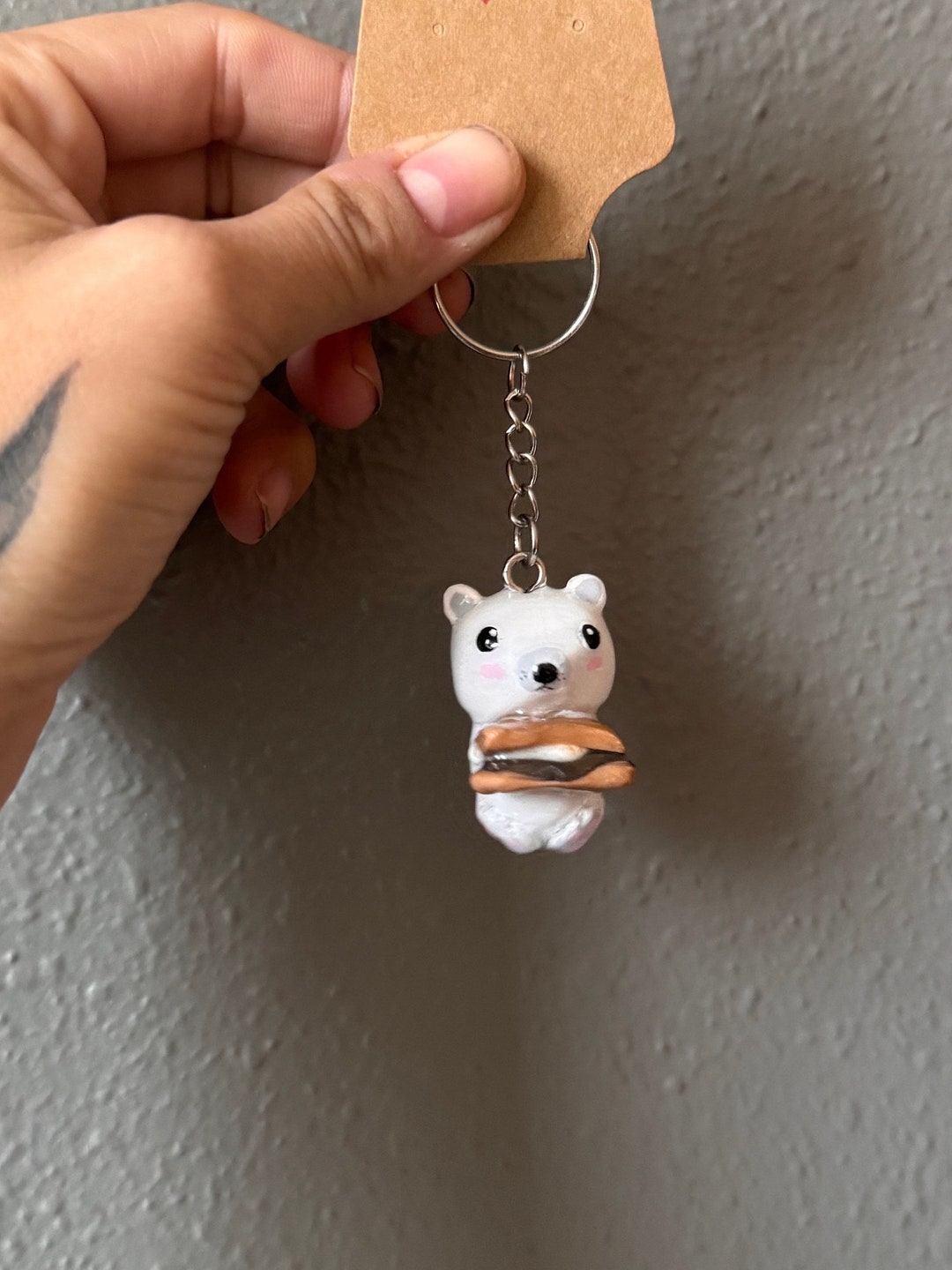 Polar Bear With a Smore Keychain - Etsy