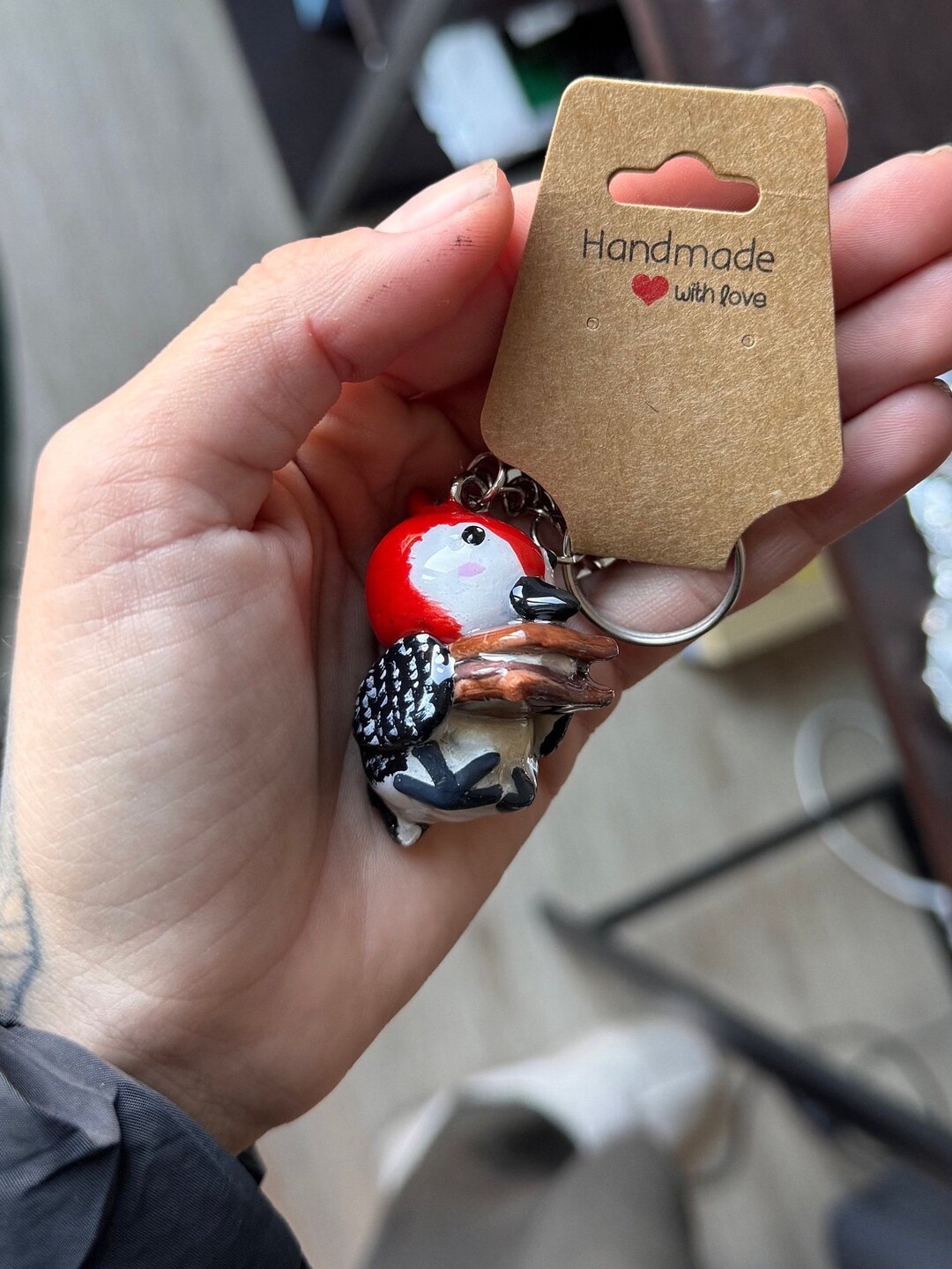 Red Headed Woodpecker With a Smore Keychain - Etsy