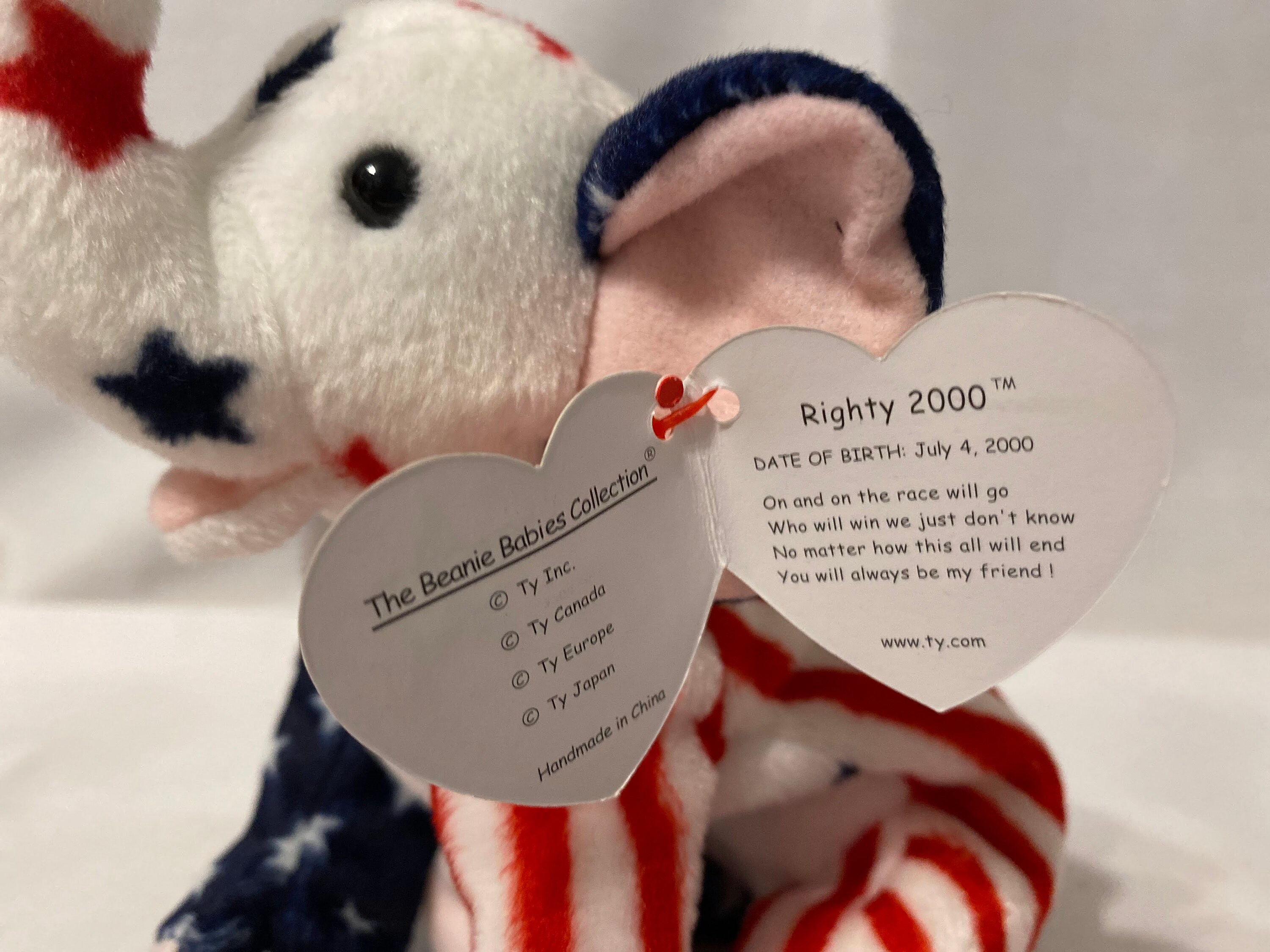 Ty "righty" the American Elephant - 2000 Collectable Beanie Baby ...