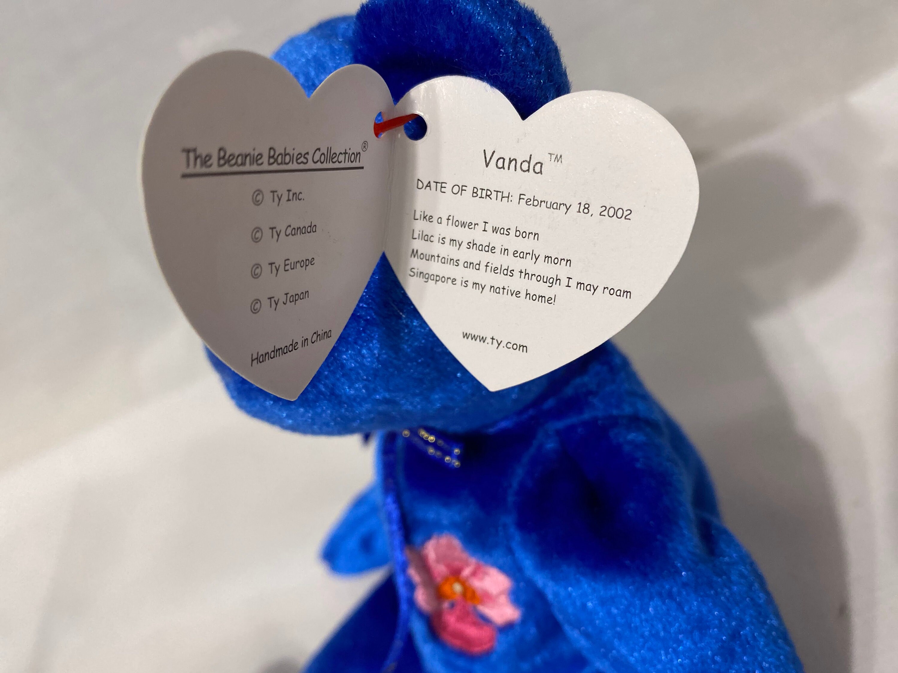 Ty Beanie Baby "vanda" the Bear - 2001 Singapore Exclusive - Rare ...