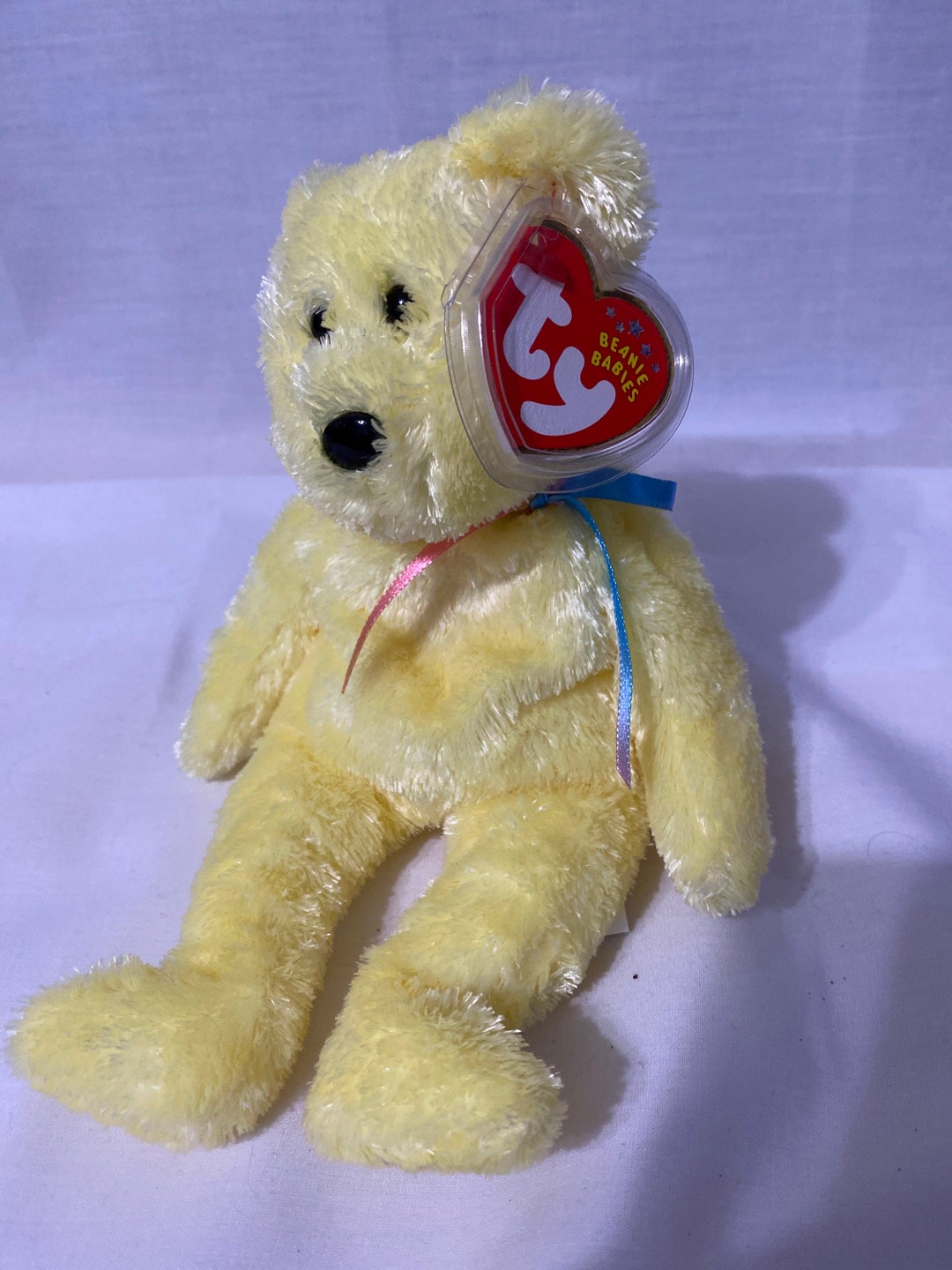 Ty Beanie Baby - Yellow Sherbet Bear - 2002 Retired Vintage Collectable ...