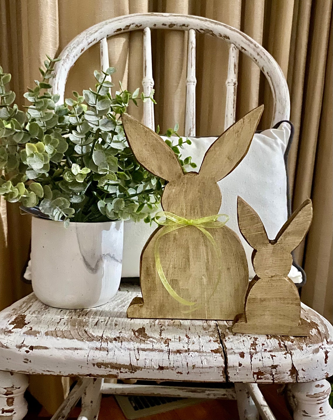 Antiqued Bunnies and Tulips! - Etsy
