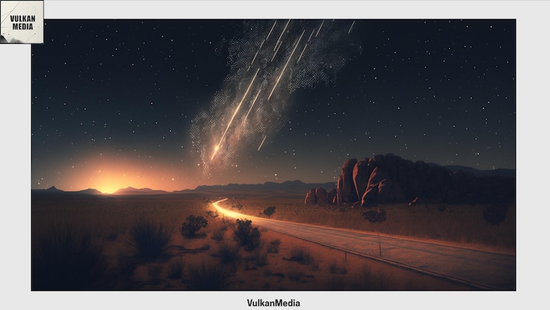 Meteor Shower Digital Desktop Wallpaper for PC and Mac - Digital ...