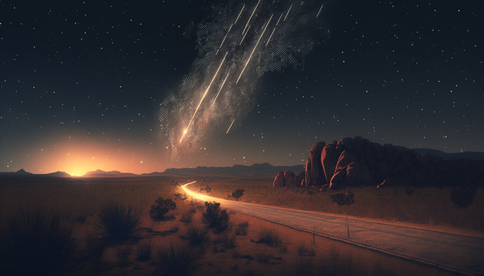 Meteor Shower Desktop Background, Digital Download - Etsy