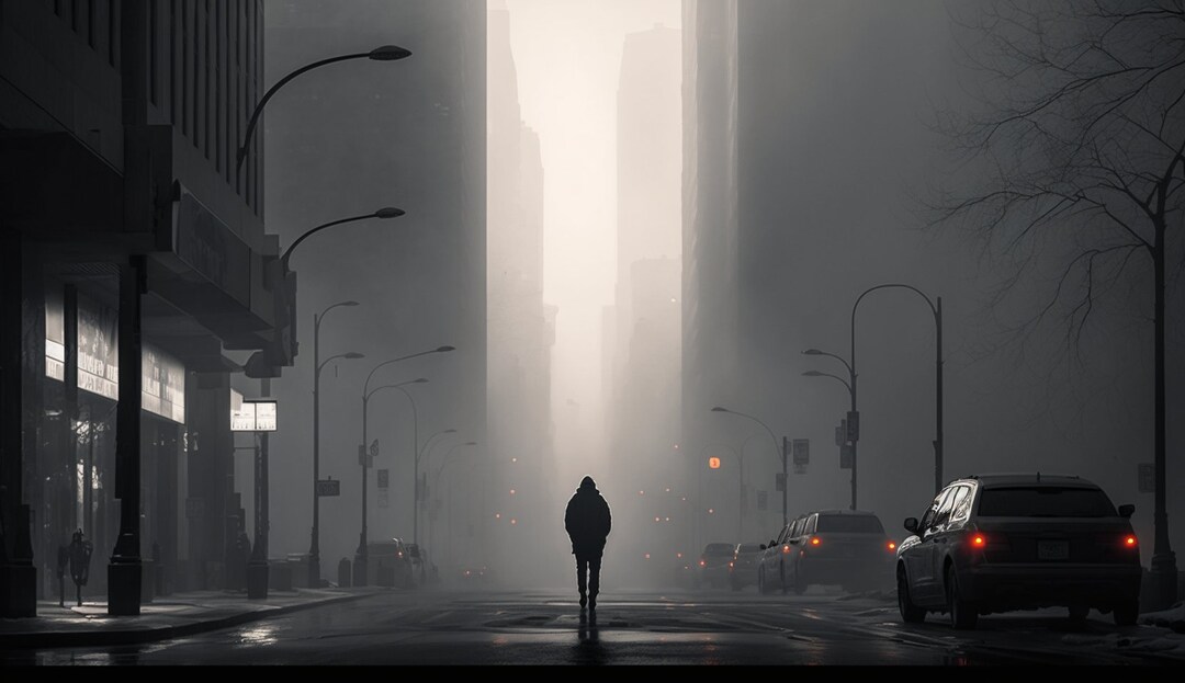 Gloomy City Street Desktop Background, Digital Download - Etsy