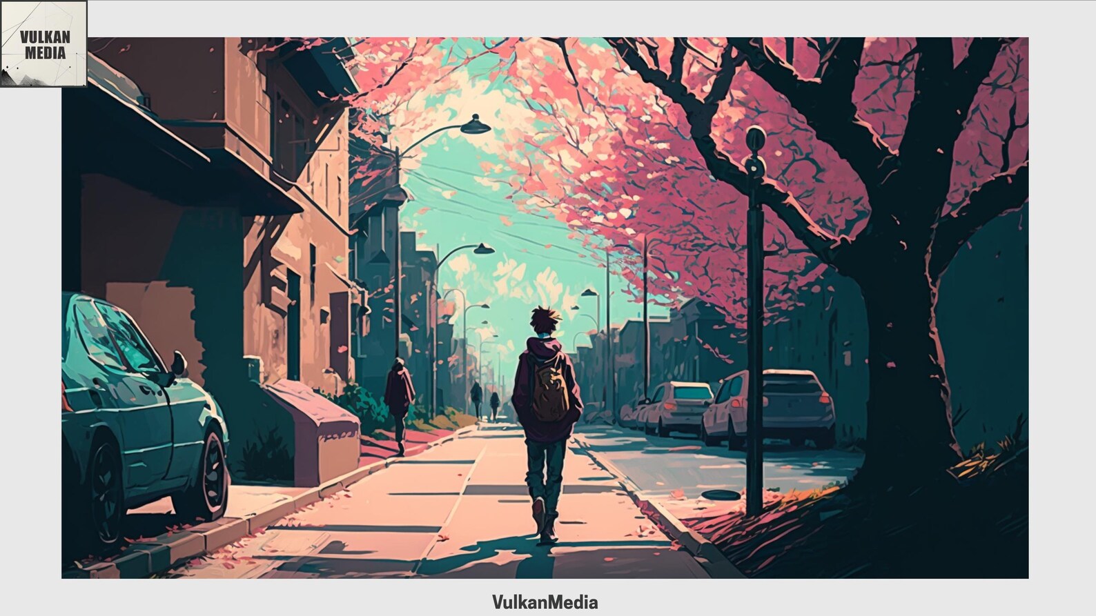 Blossoming Strolls Digital Desktop Wallpaper for PC and Mac - Digital ...