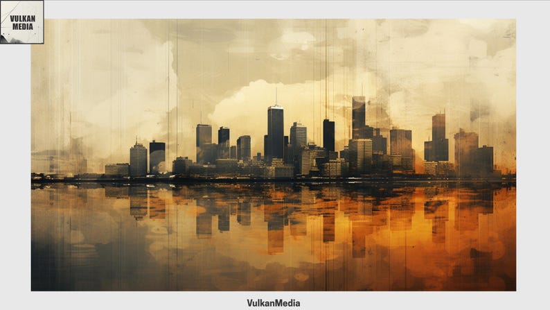 Rustic Skyline Digital Desktop Wallpaper for PC and Mac - Digital ...