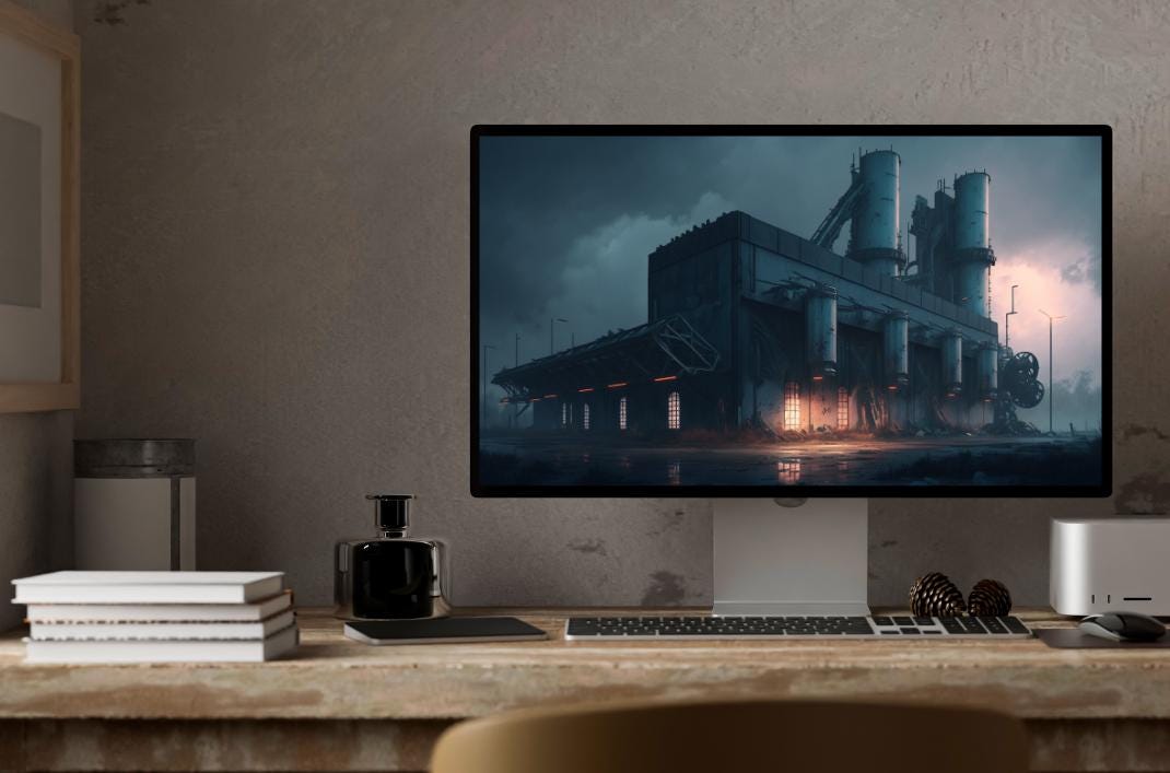 Abandoned Factory Digital Desktop Wallpaper for PC and Mac - Digital ...
