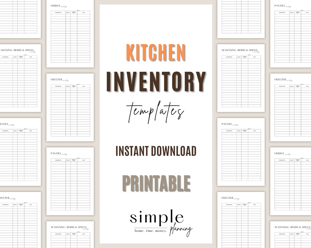 Kitchen Inventory Printable L Freezer Inventory L Fridge Inventory L ...