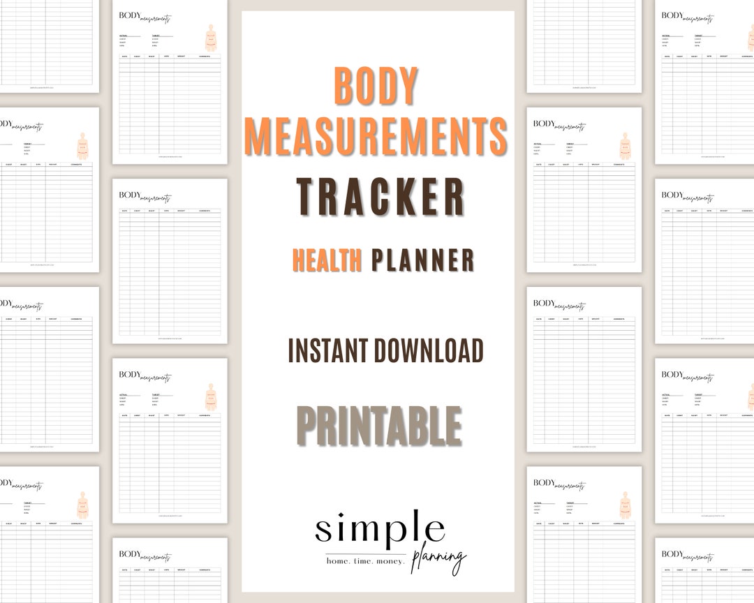 Body Measurements Tracker Printable L Weight Loss Challenge I Body ...