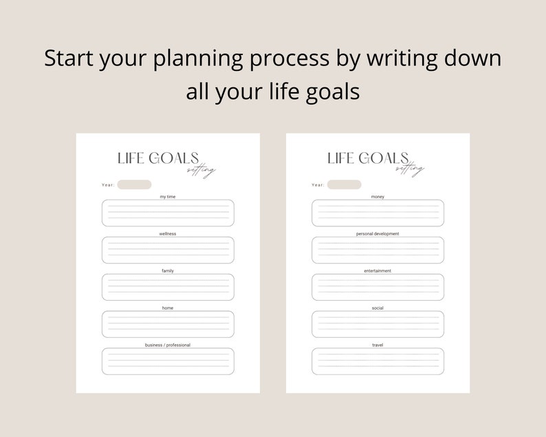 Life Goal Setting Printable Templates, Goal Planner, Goal Action Plan ...