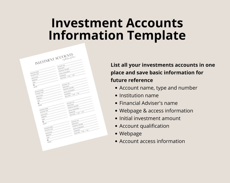 Personal and Financial Information Printable, Credit Cards Information ...