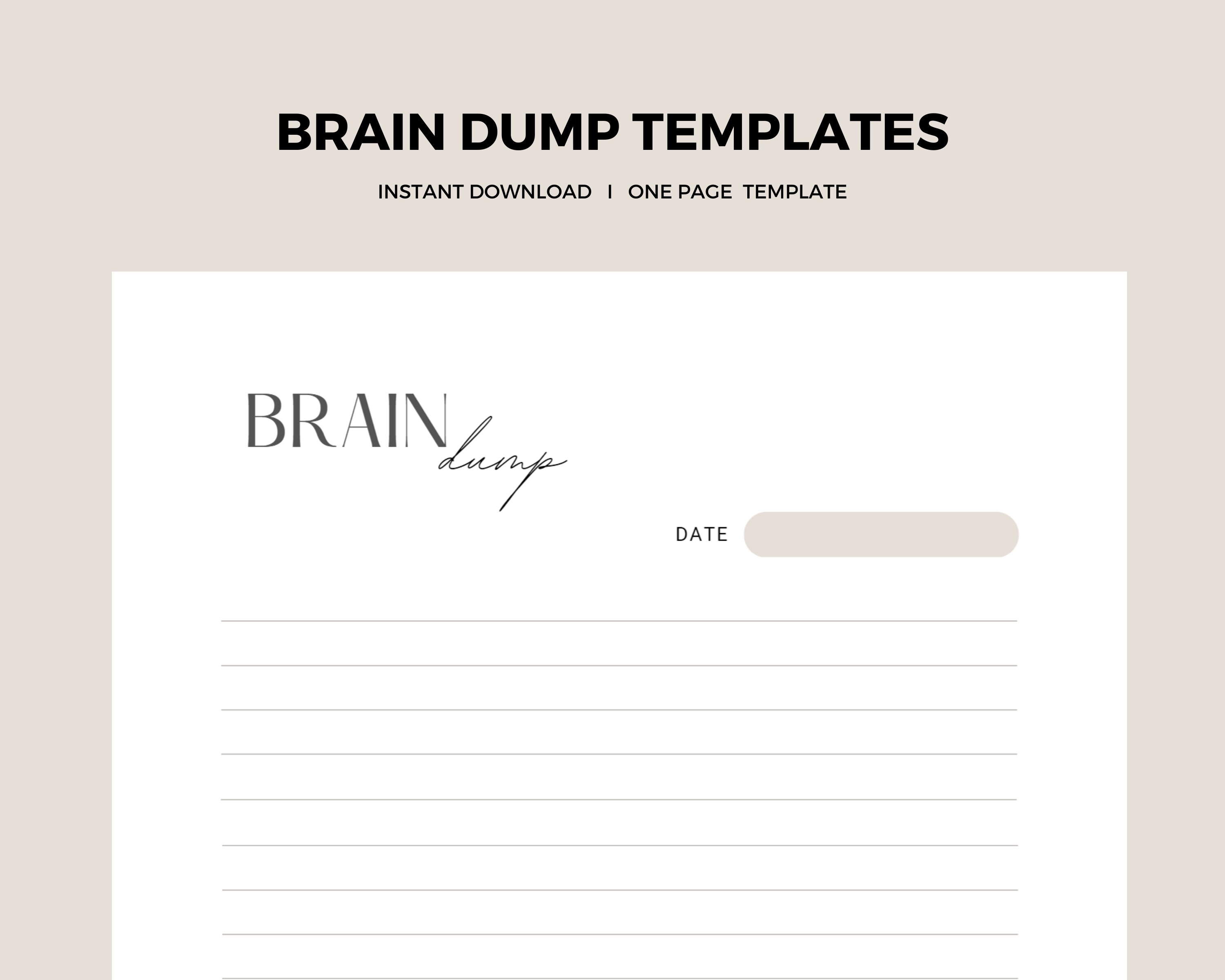 Brain Dump Printable Templates, Thoughts Organizer, Ideas Journal - Etsy