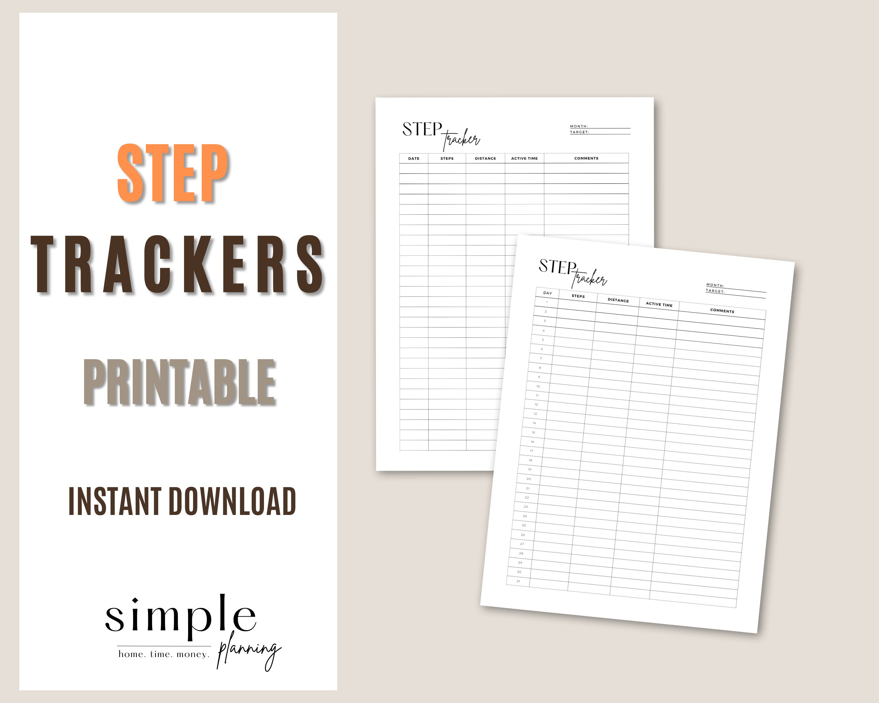 Step Tracker Printable L Health Planner L Step Log L Fitness Planner L ...