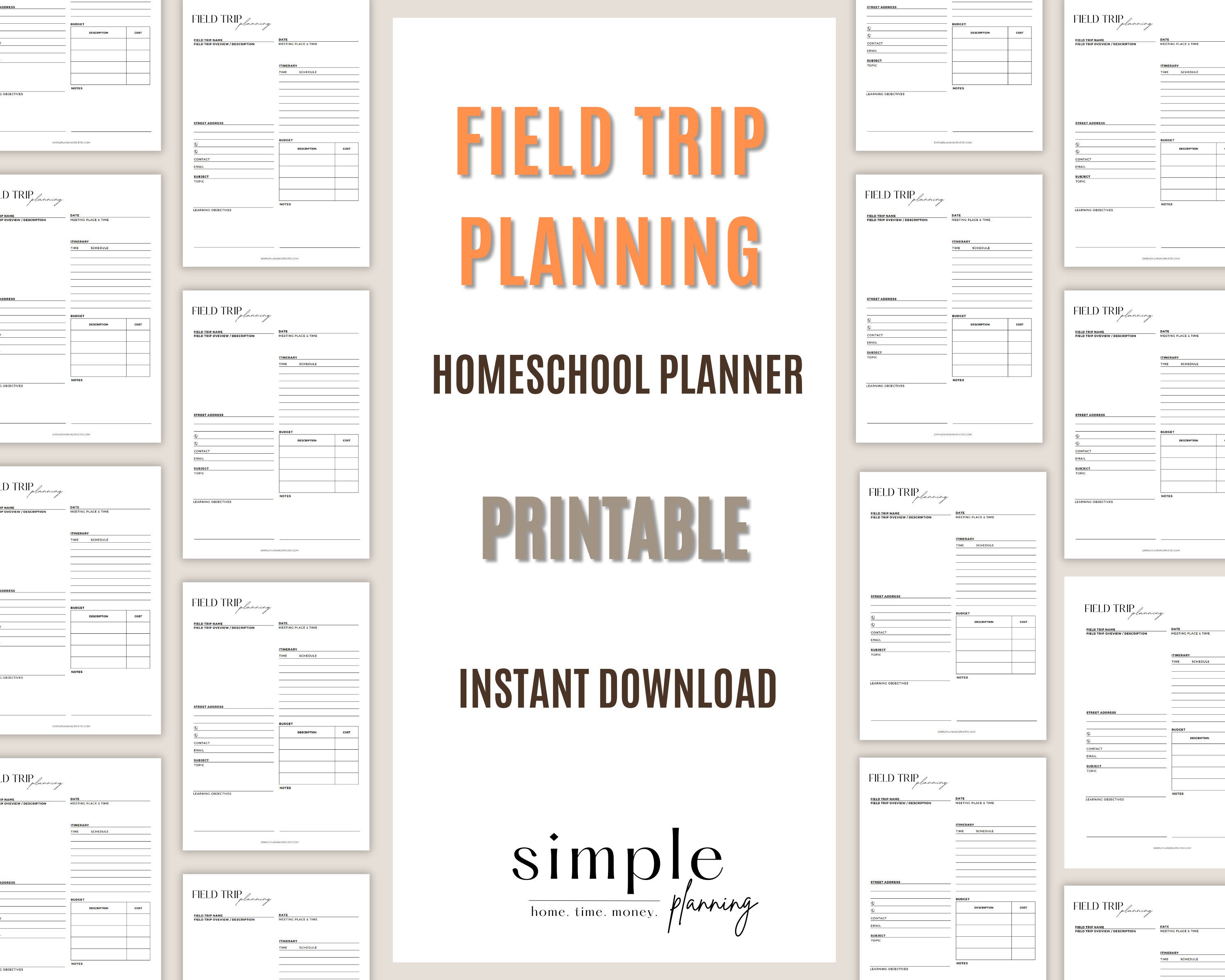 Field Trip Planning Printable | Homeschool Planner | Field Trip Planner ...