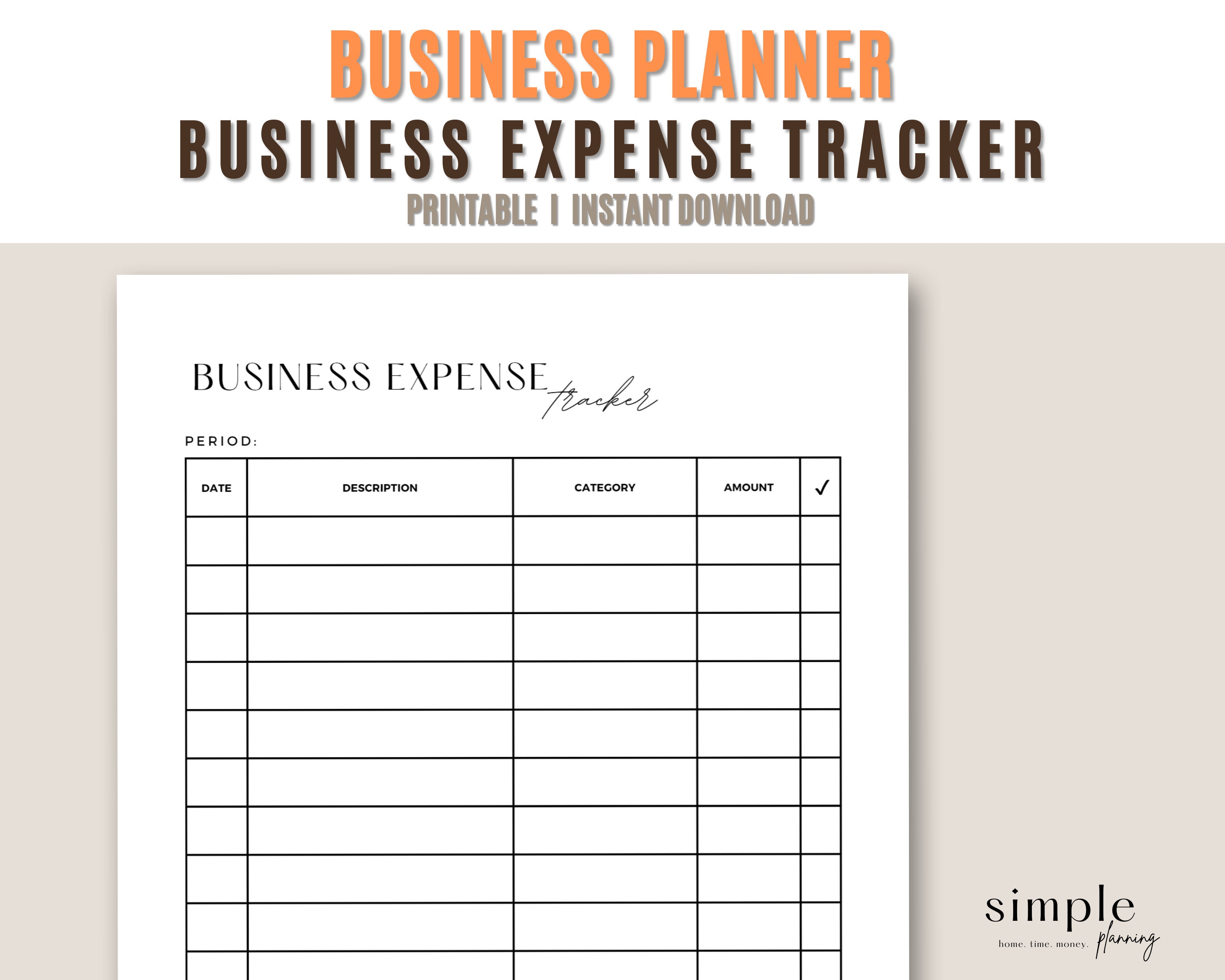 Business Expense Tracker Printable L Business Planner L Business ...