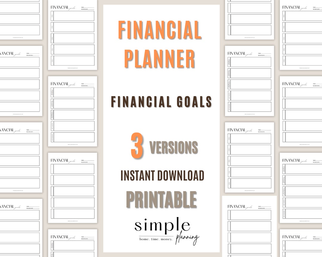 Financial Goals Template L Goals Setting and Planning L Financial ...