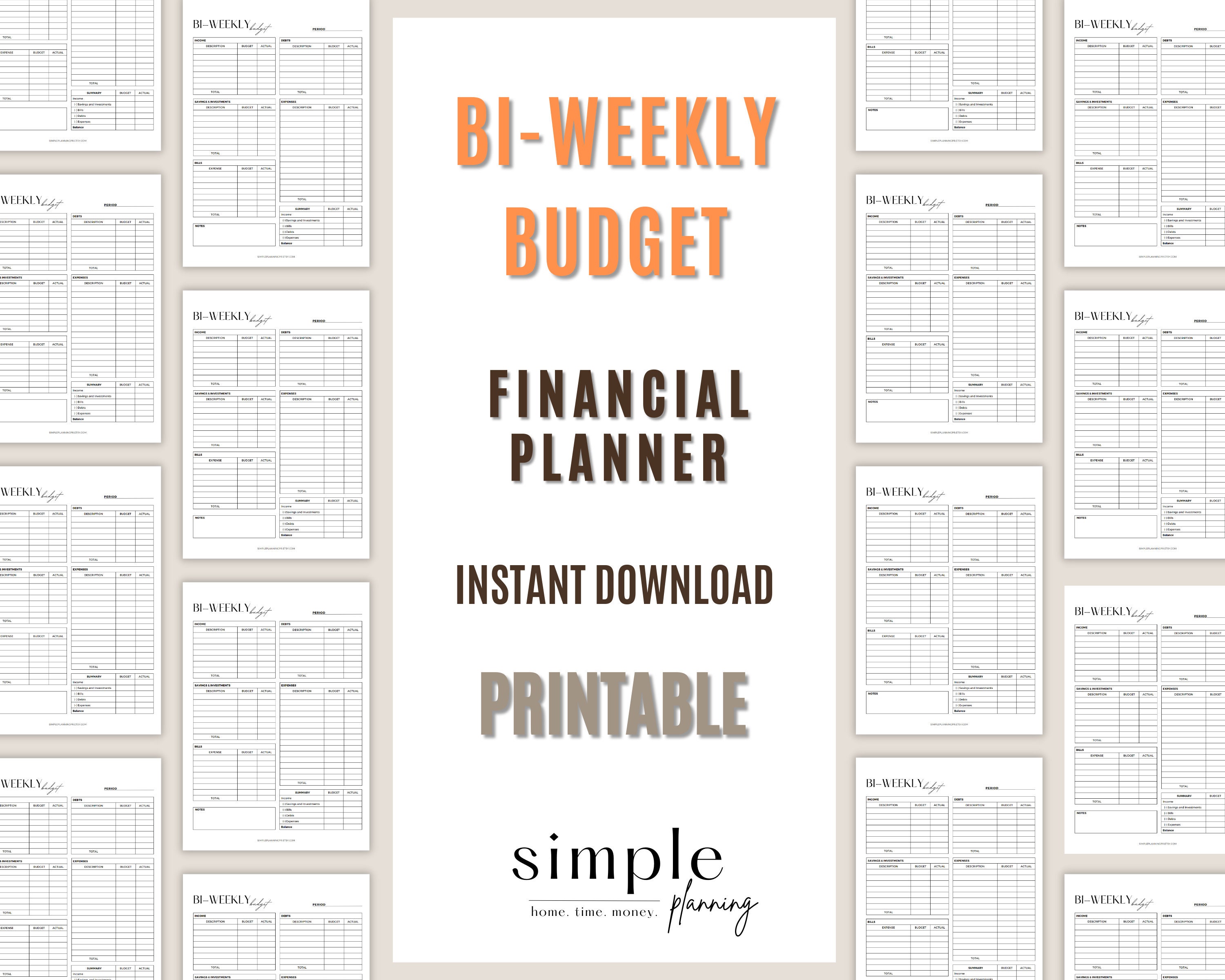 Bi-weekly Budget Planner Printable L Bi-weekly Budget Vs - Etsy