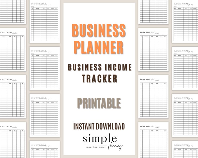 Business Income Tracker Printable L Business Planner L Business Income ...