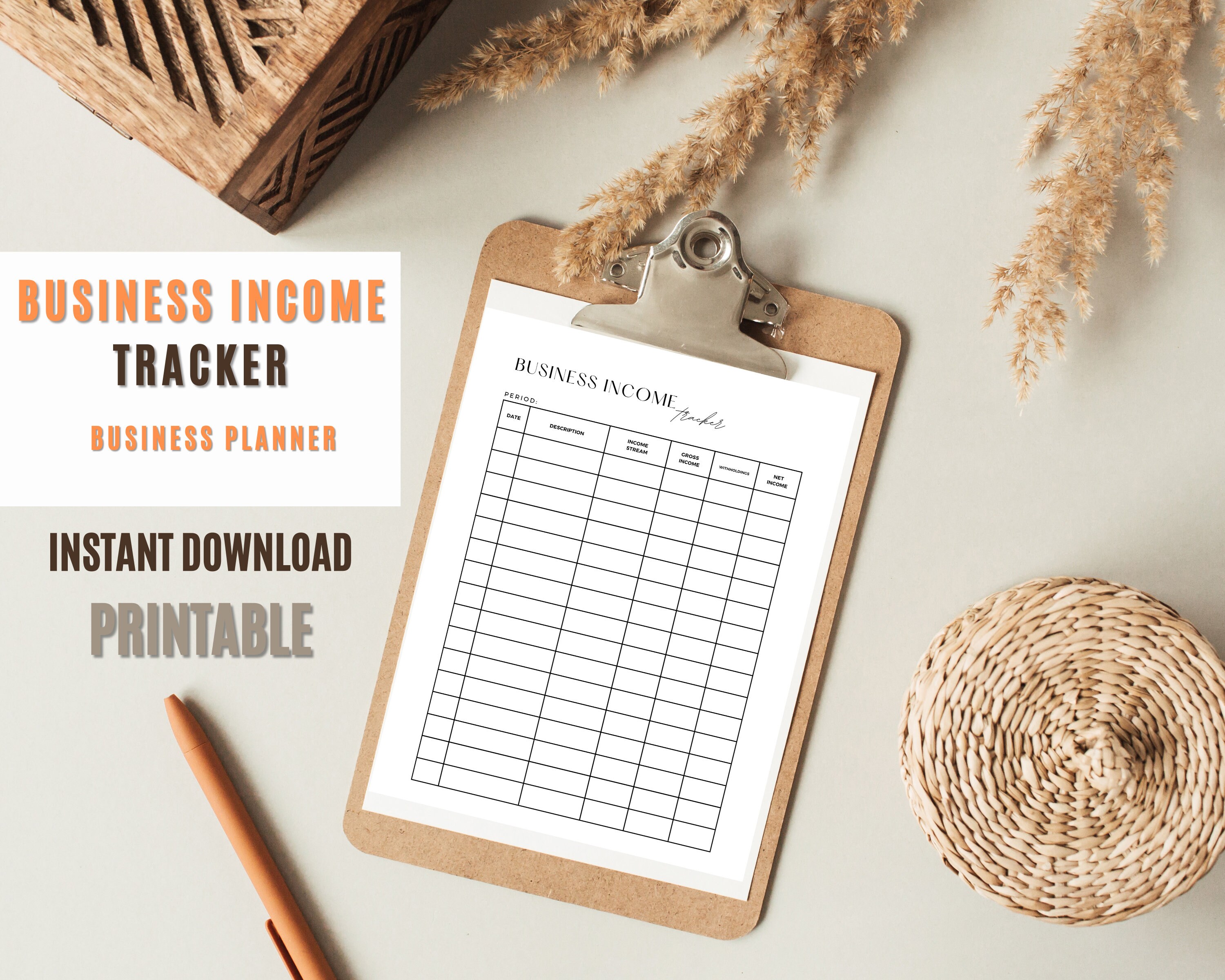 Business Income Tracker Printable L Business Planner L Business Income ...
