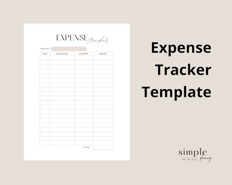 Expense Tracker Printable Template - Spenditure Tracker - Budget ...