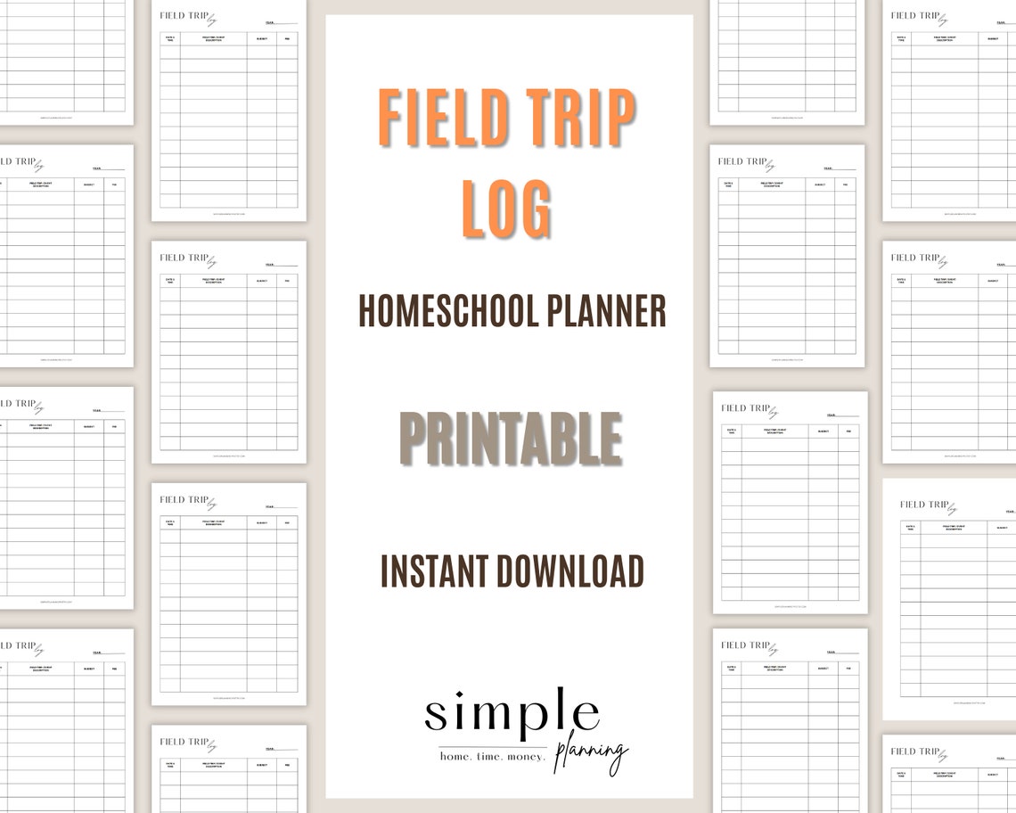 Field Trip Log Homeschool Planner Field Trip Planner - Etsy