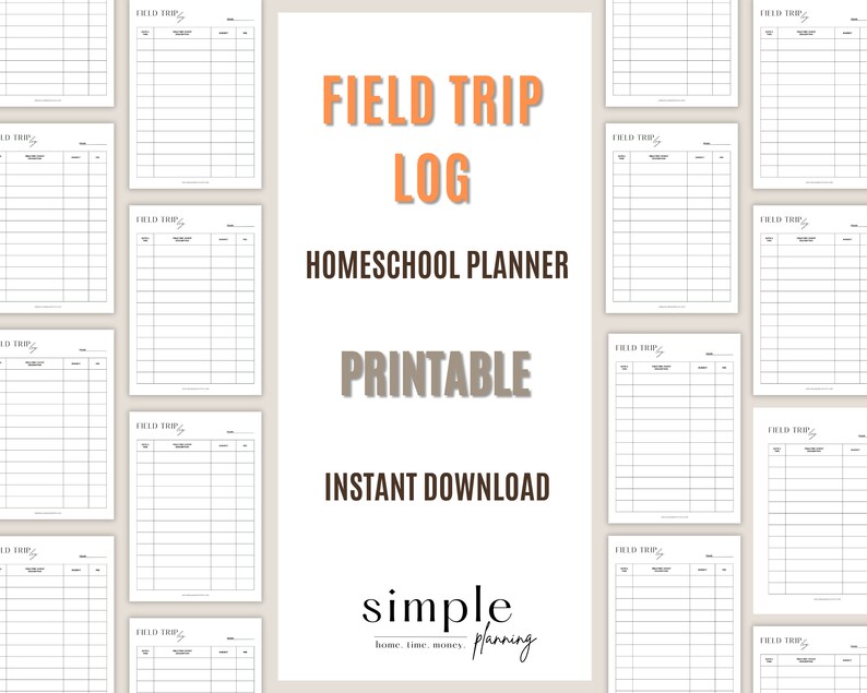 Field Trip Log | Homeschool Planner | Field Trip Planner | Teacher ...