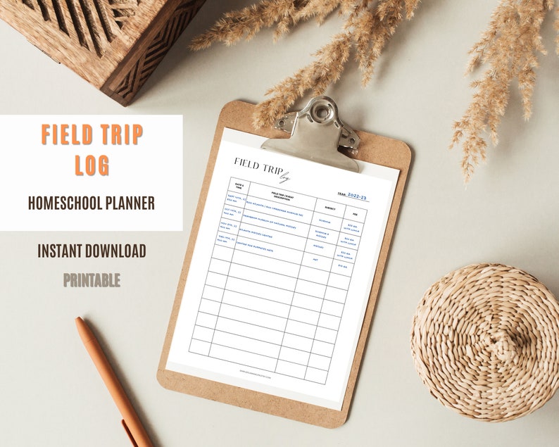 Field Trip Log Homeschool Planner Field Trip Planner - Etsy