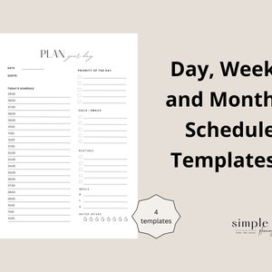 Printable Template, Daily Planner, Weekly Planner, Monthly Planner ...