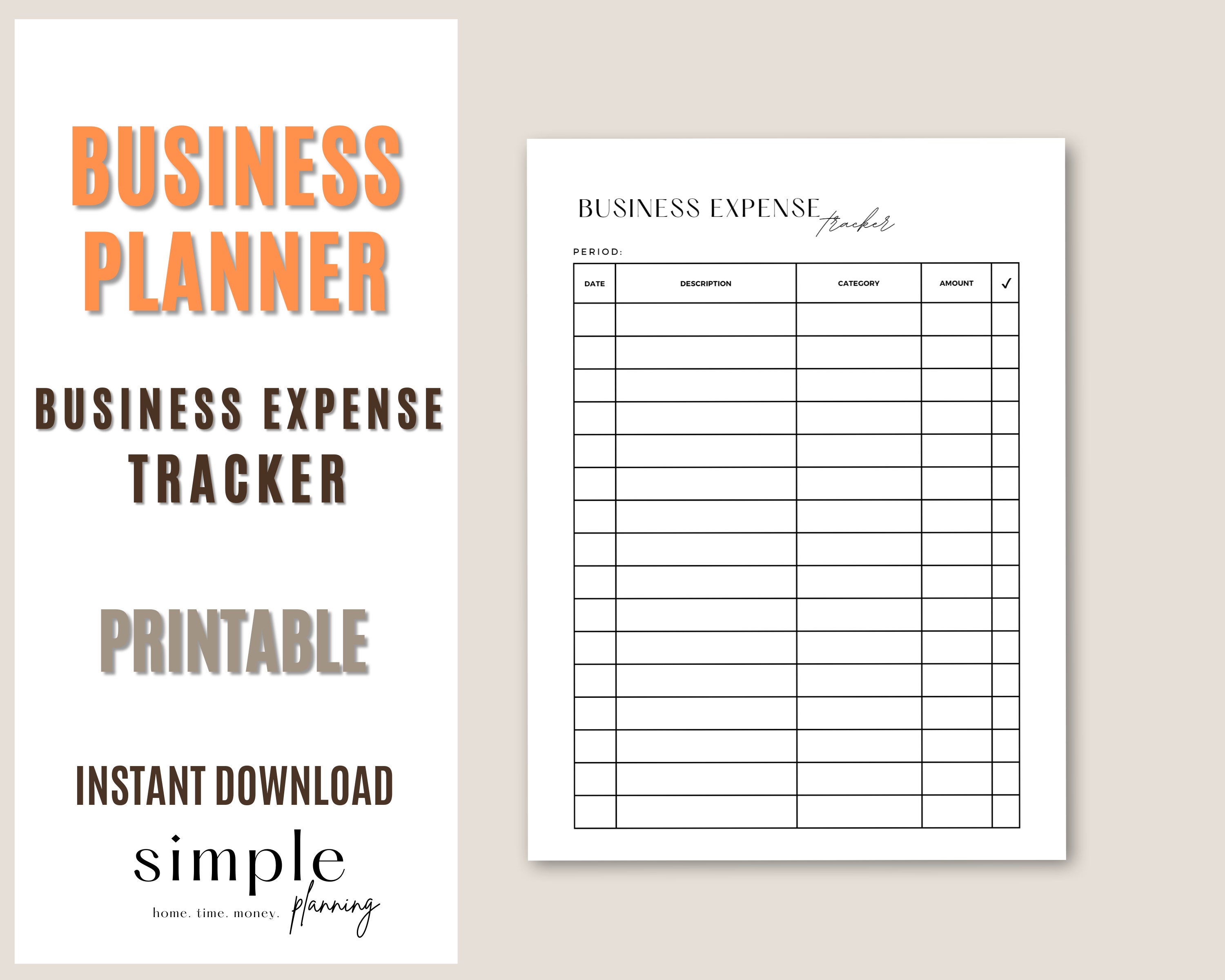 Business Expense Tracker Printable L Business Planner L Business ...