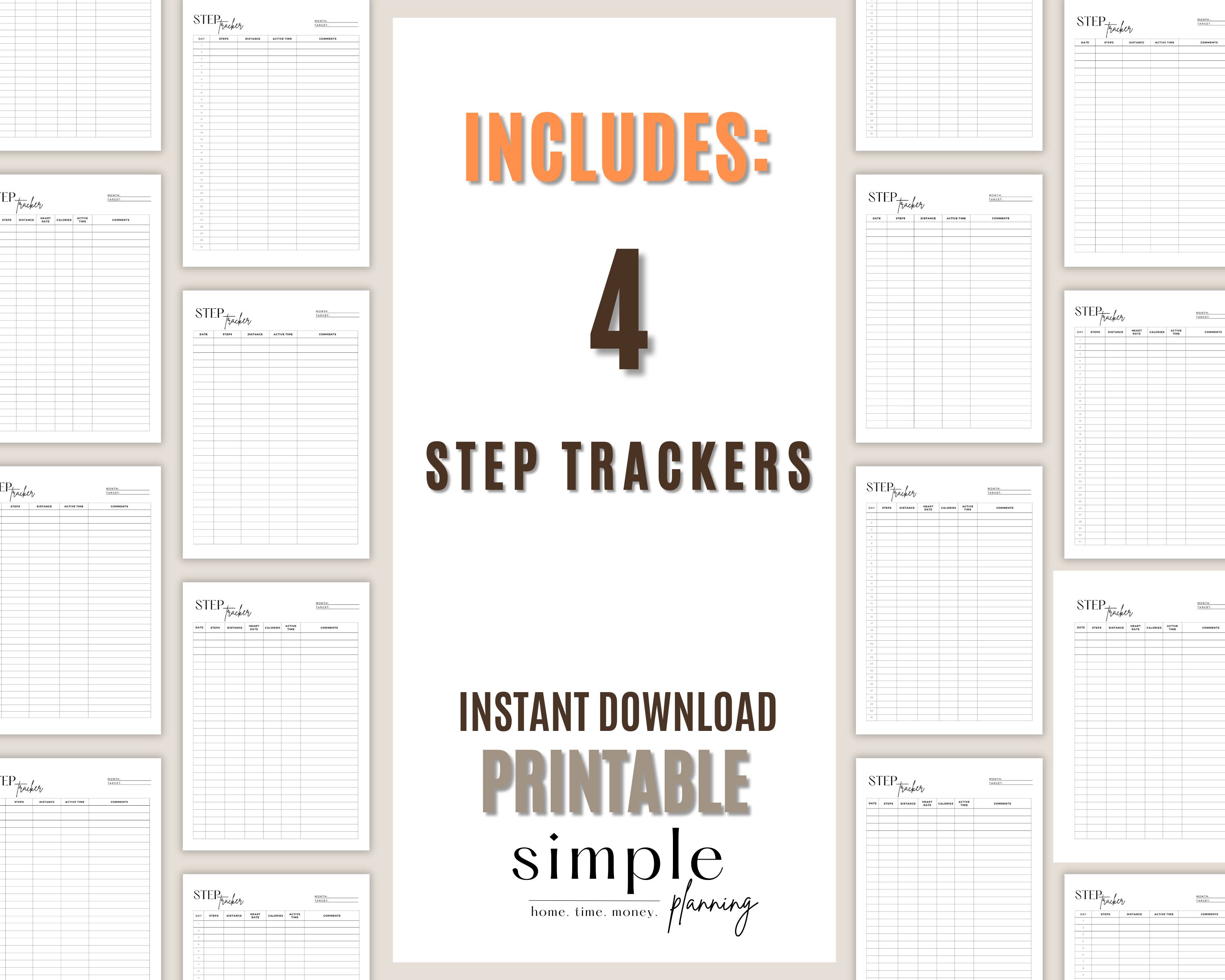 Step Tracker Printable L Health Planner L Step Log L Fitness Planner L ...