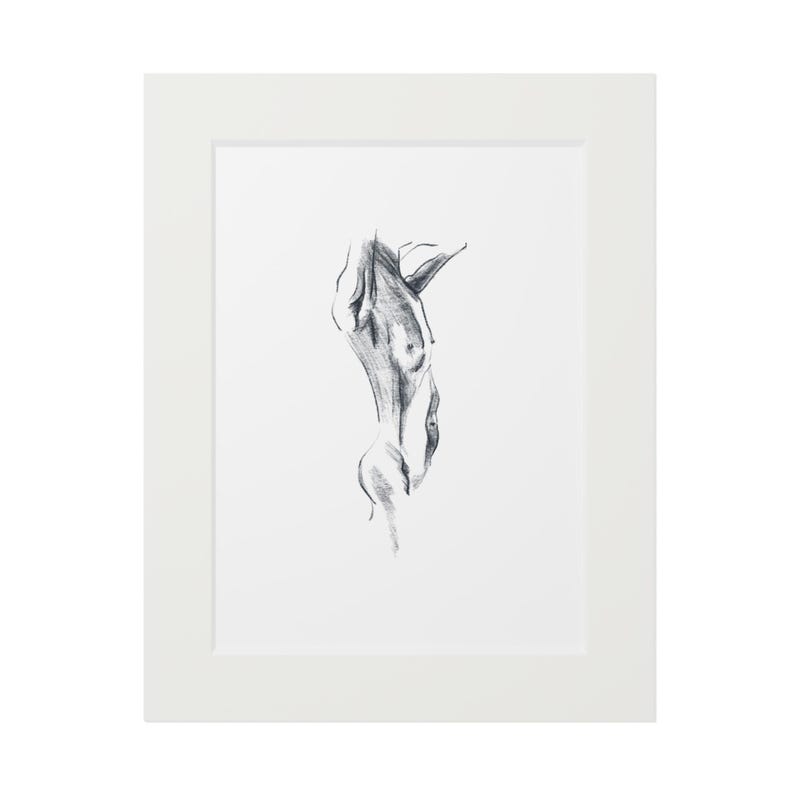 Minimalist Abstract Male Figure Fine Art Print | Passepartout Frame ...