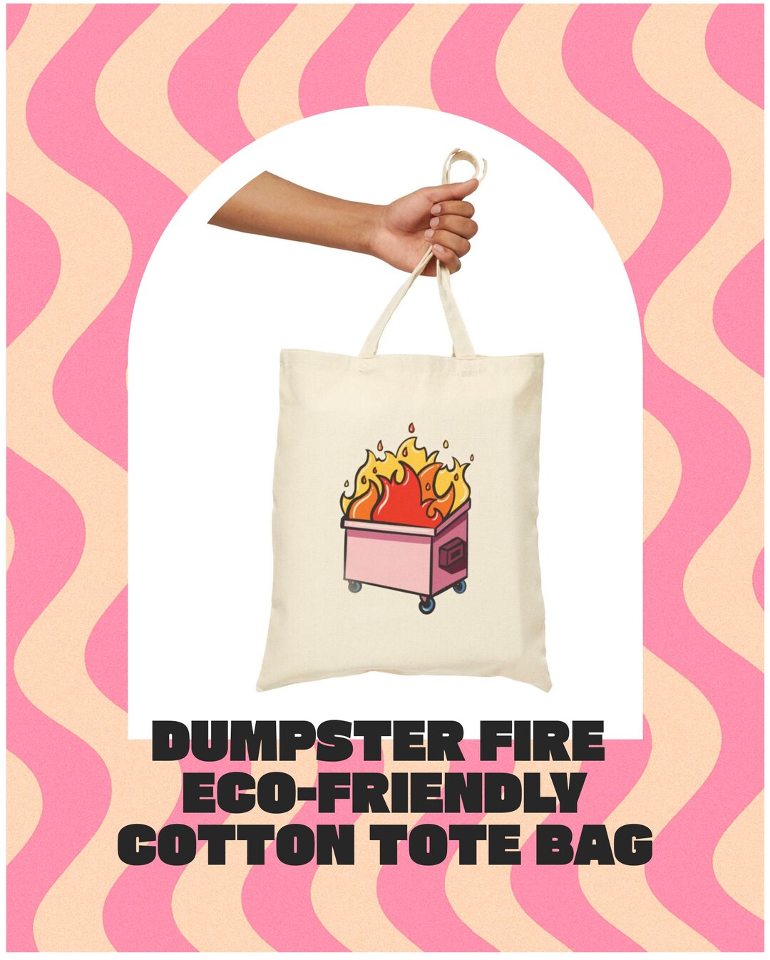 Dumpster Fire Tote Bag - Eco-friendly Cotton Carry-all, Funny Gift ...