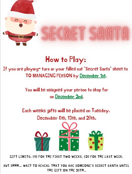 Secret Santa Packet Digital Template - Etsy