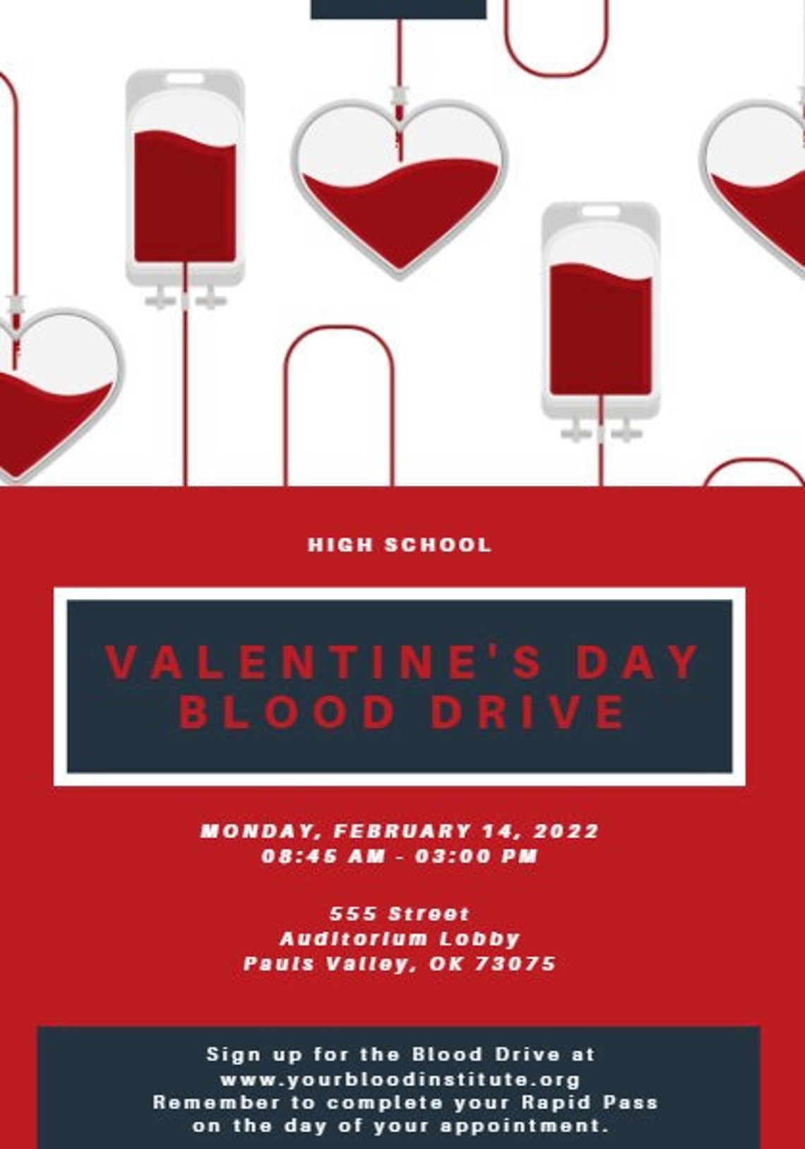 Blood Drive Flyer- Digital Canva Design - Etsy