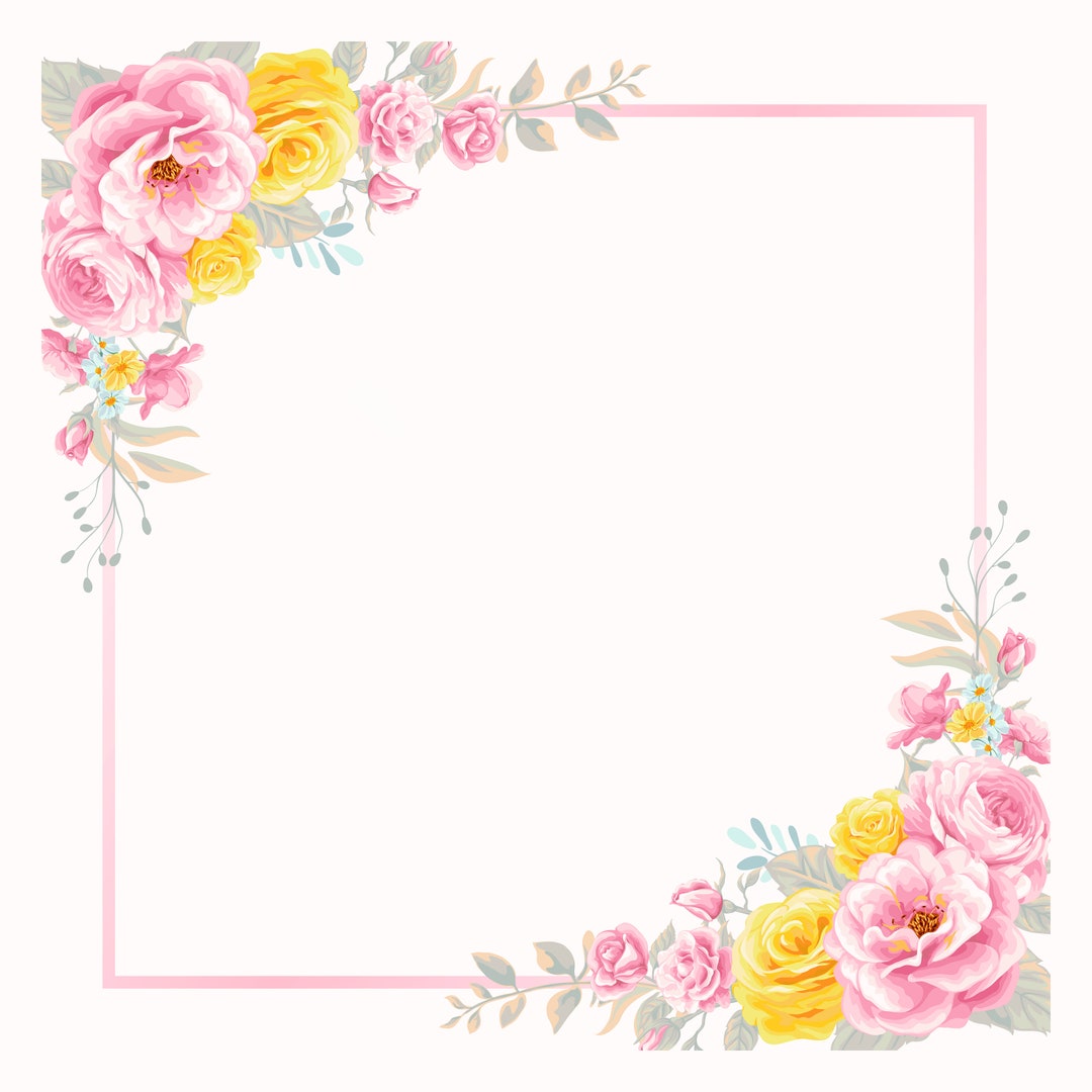 Floral Border Wedding Background, Wedding Invitation, Floral Sign ...