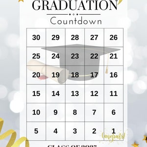 Graduation Countdown Calendar Printable, Graduation Ceremony ...