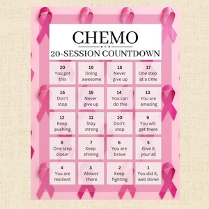 20-session Breast Cancer Chemo Treatment Countdown Calendar Printable ...
